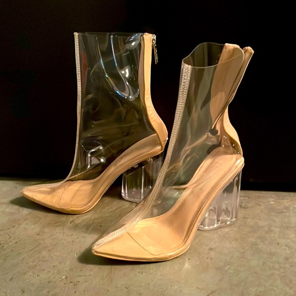 Cape Robbin | Shoes | Cape Robbin Clear Vinyl Pvc Lucite Heel Boots ...